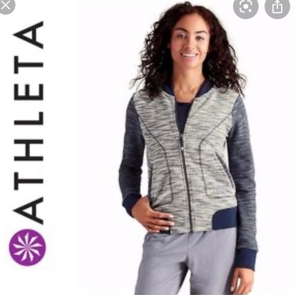 Athleta | Jackets & Coats | Athleta Bombastic Jacket In Black Heather ...